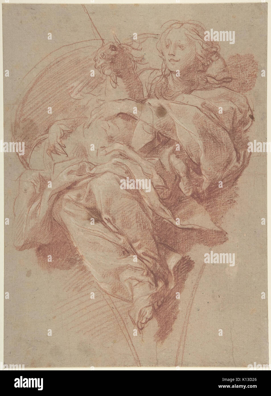 Allegorical Figure of Purity with a Unicorn (recto); Study for Drapery (verso) MET DP809758 ...