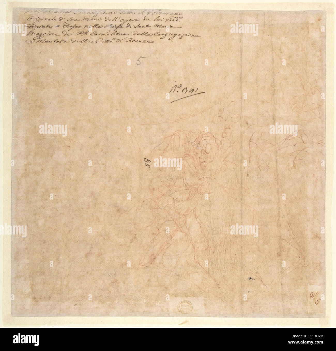 Allegorical Figure of Purity with a Unicorn and Two Putti (recto); Study of the Same Figures ...