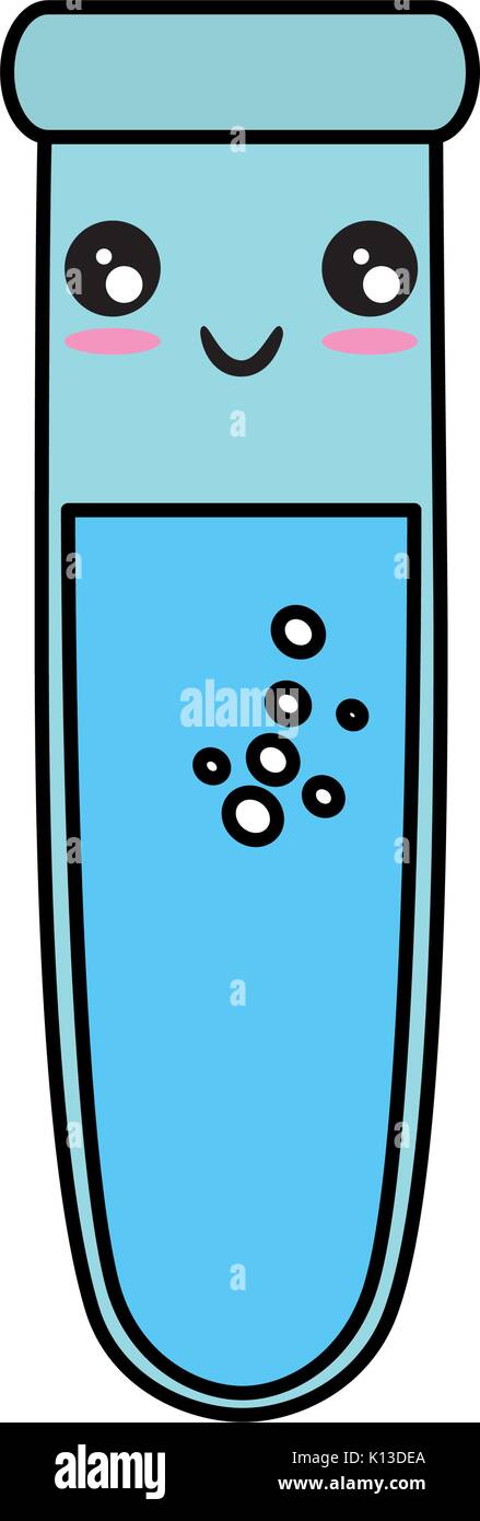 kawaii test tube icon over white background vector illustration Stock ...