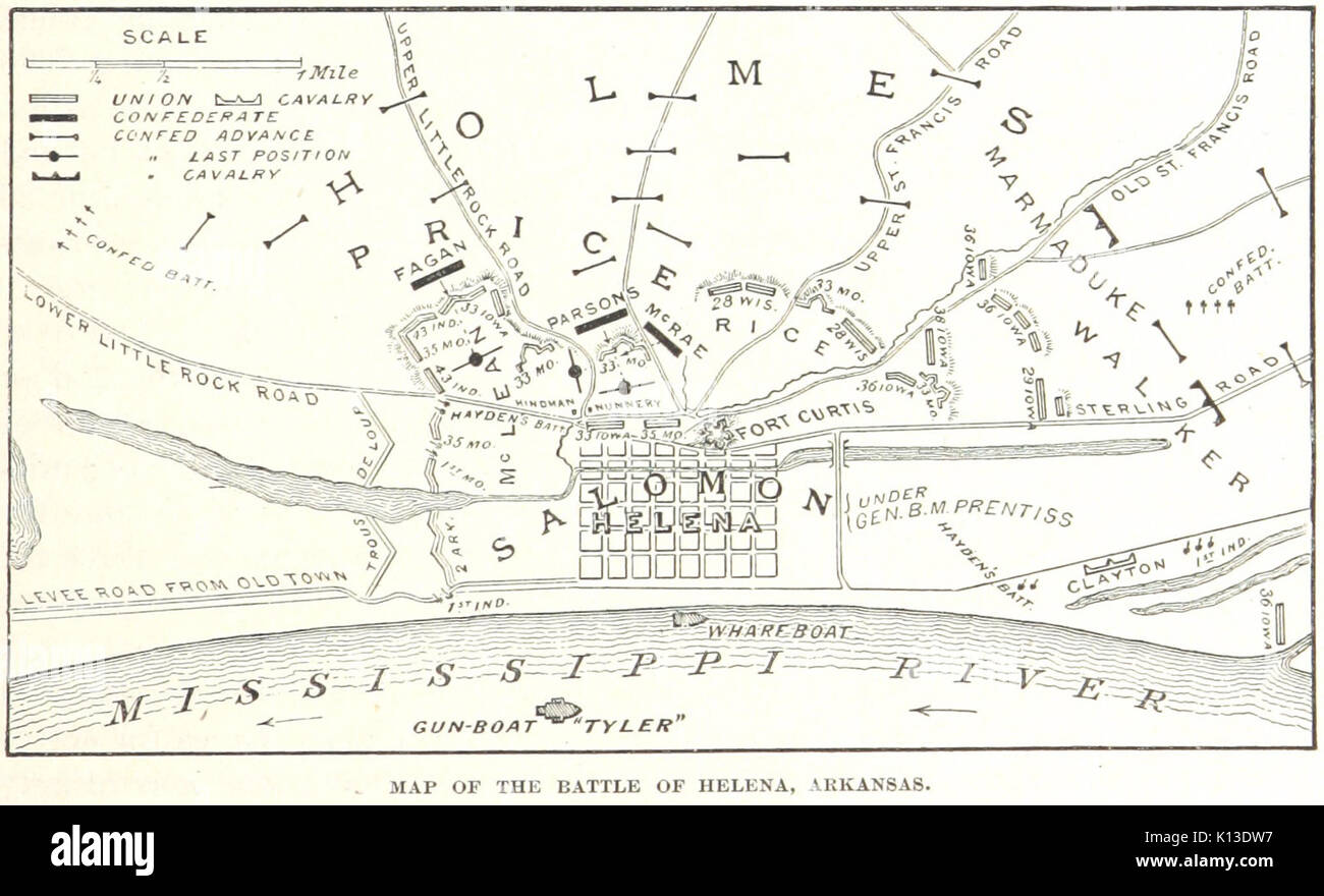Battle of Helena map Stock Photo - Alamy