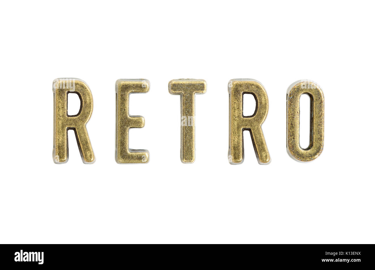 Set of the vintage copper letters forming word retro isolated on the ...