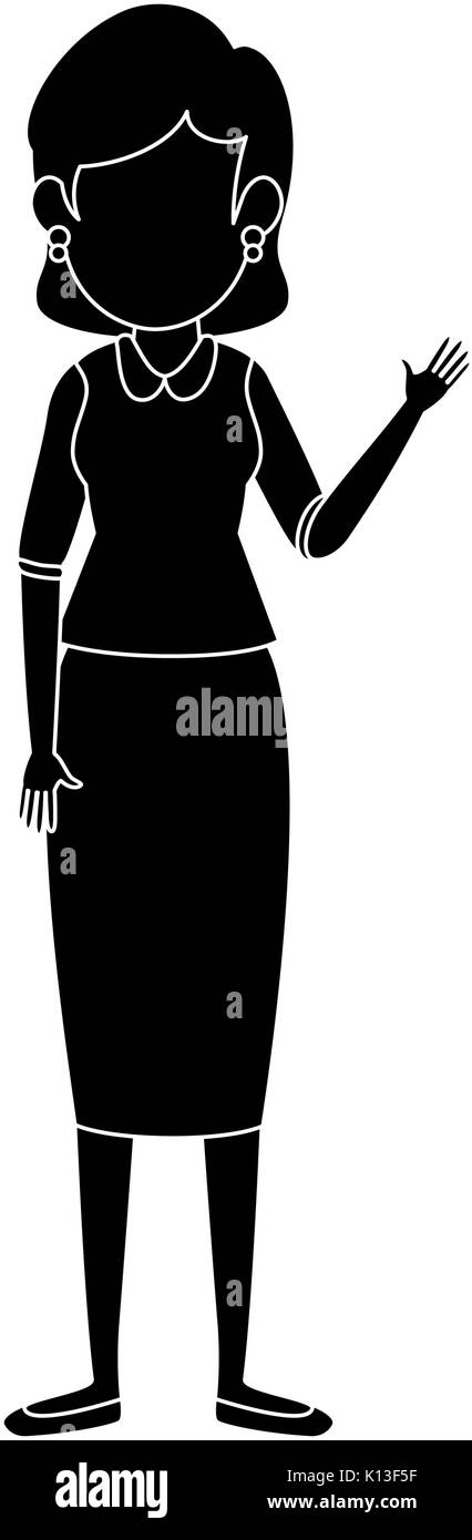 businesswoman standing icon over white background vector illustration ...