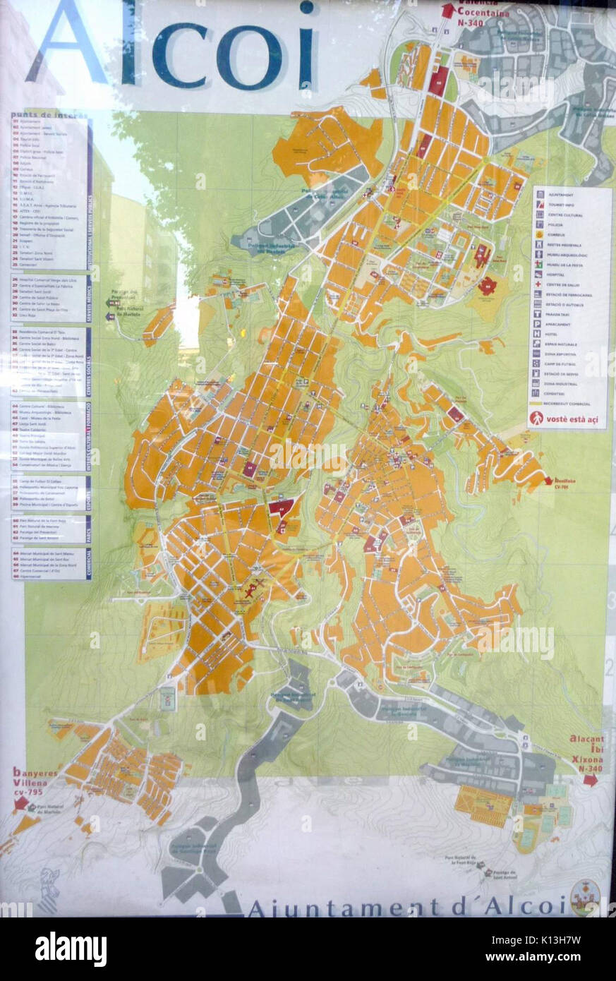 Alcoy mapa Stock Photo - Alamy