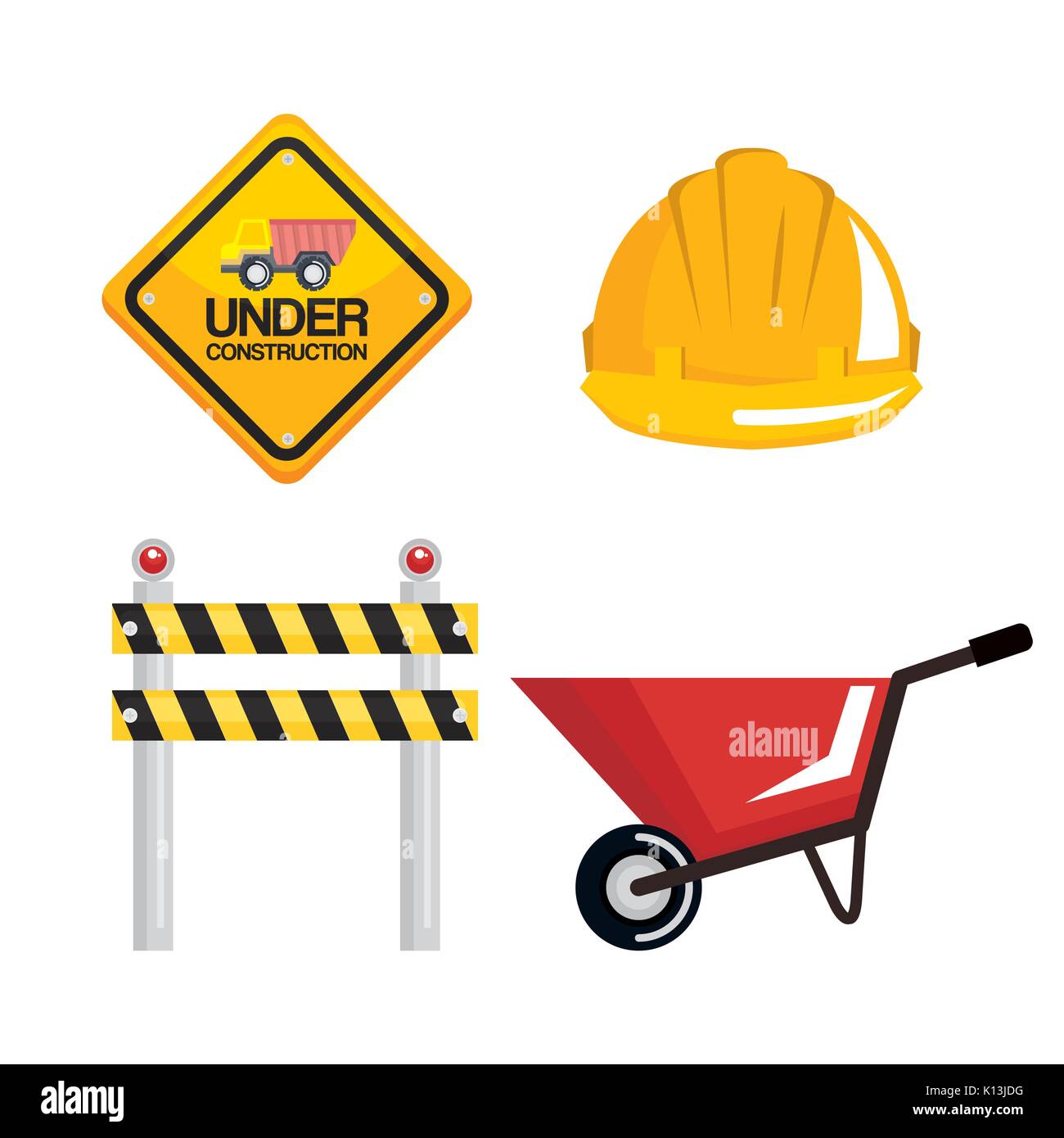 under construction equipment tools hardwork vector illustration Stock ...