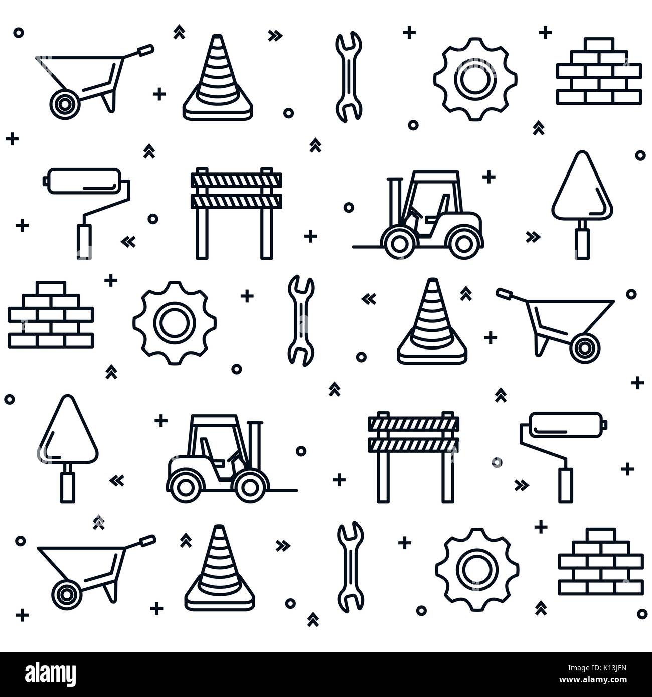 under construction tools equipment maintenance pattern vector ...