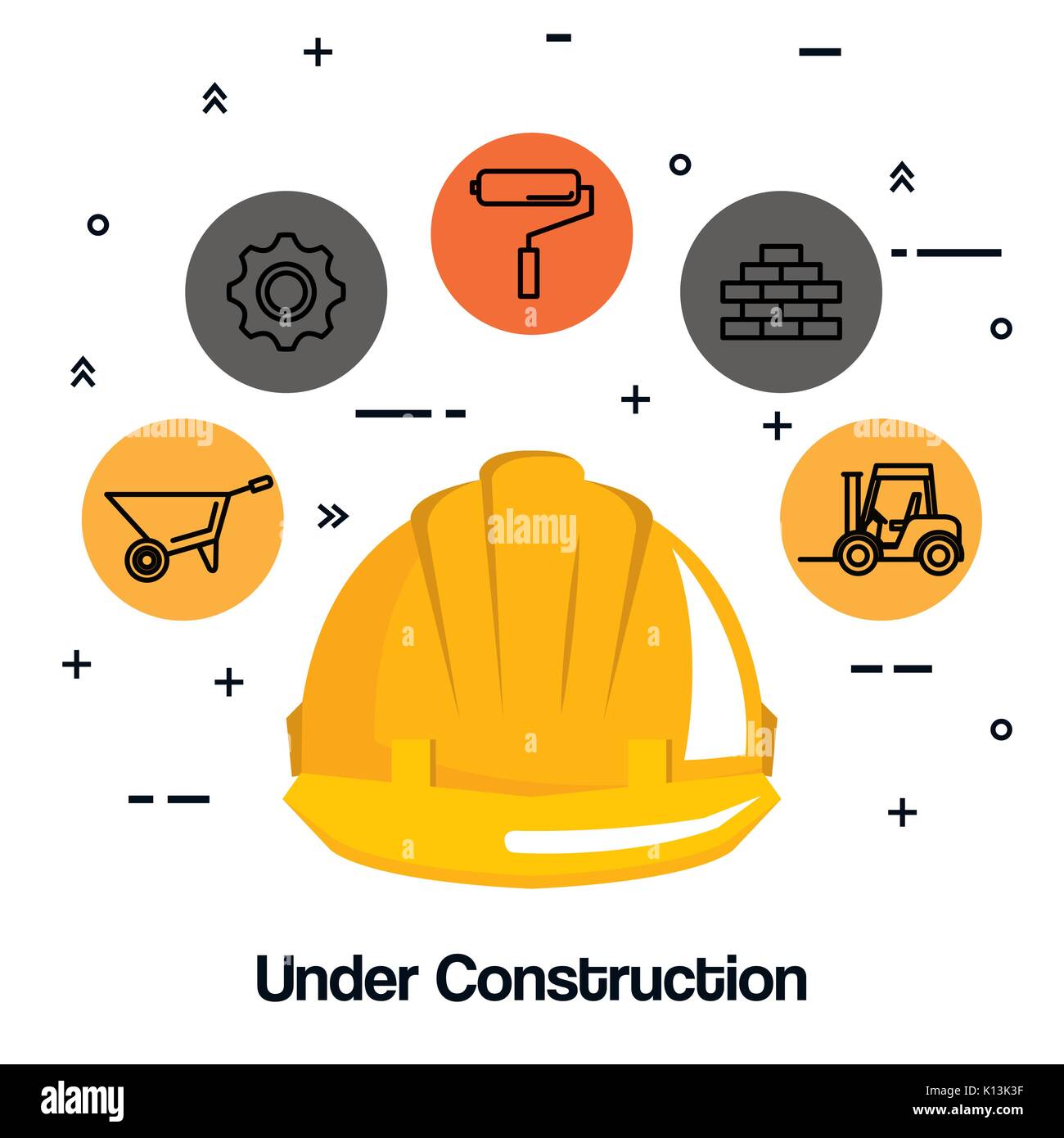 under construction helmet hard work tools icon vector illustration ...