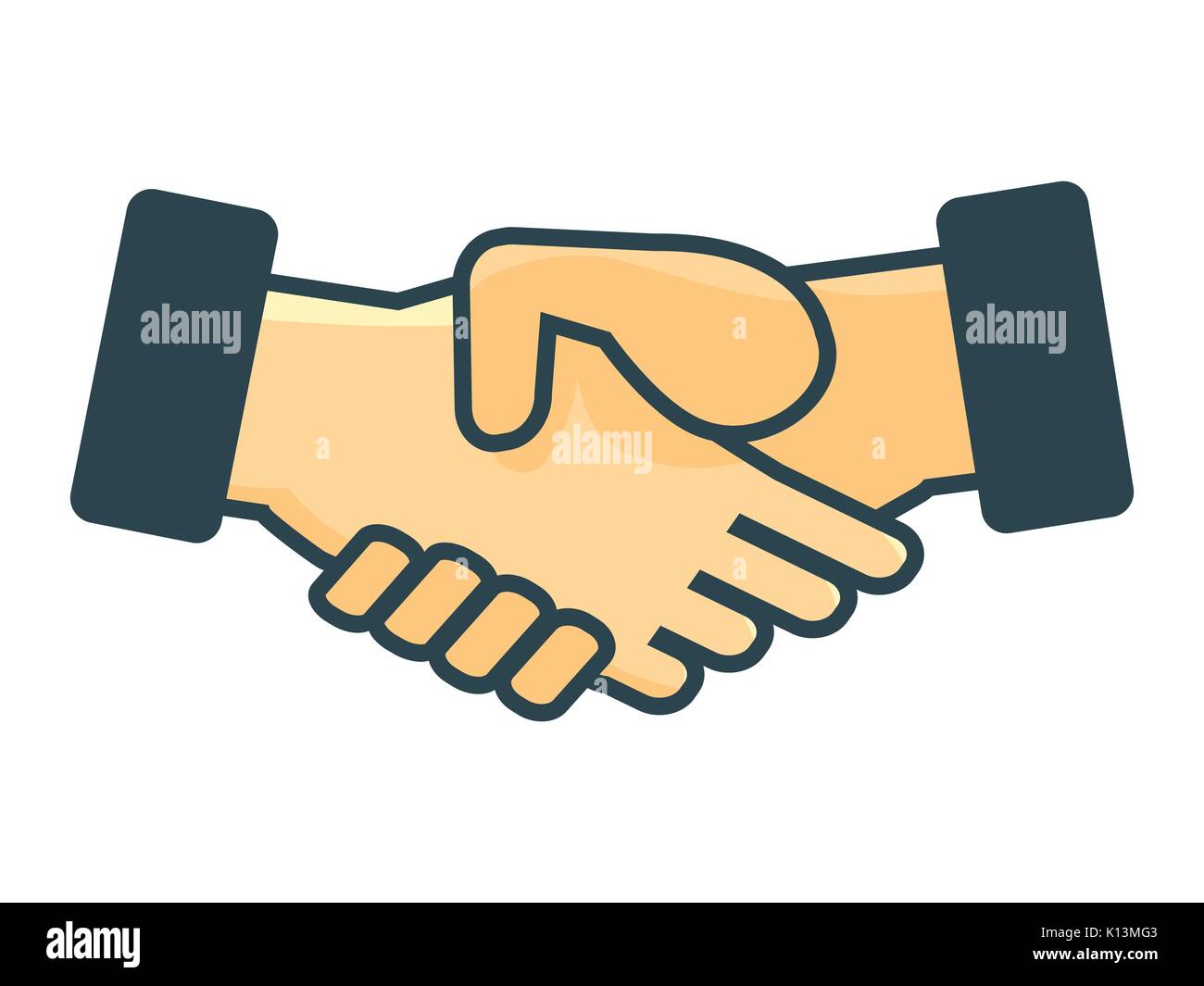 Handshaking icon in circle, iconic symbol on white background - Vector ... Handshaking icon in circle, iconic symbol on white background - Vector ...