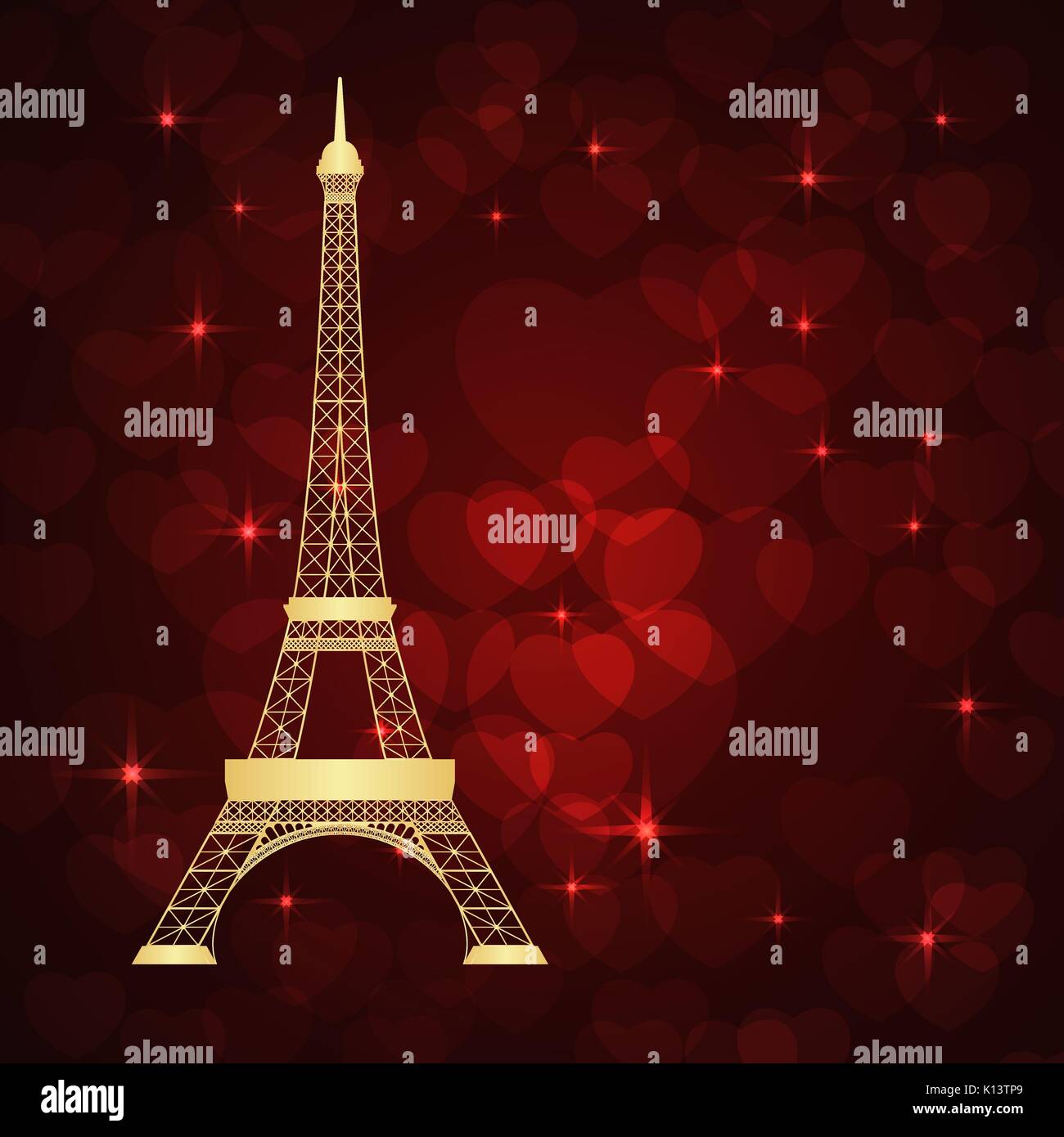 Eiffel tower love hearts Stock Vector Images - Alamy