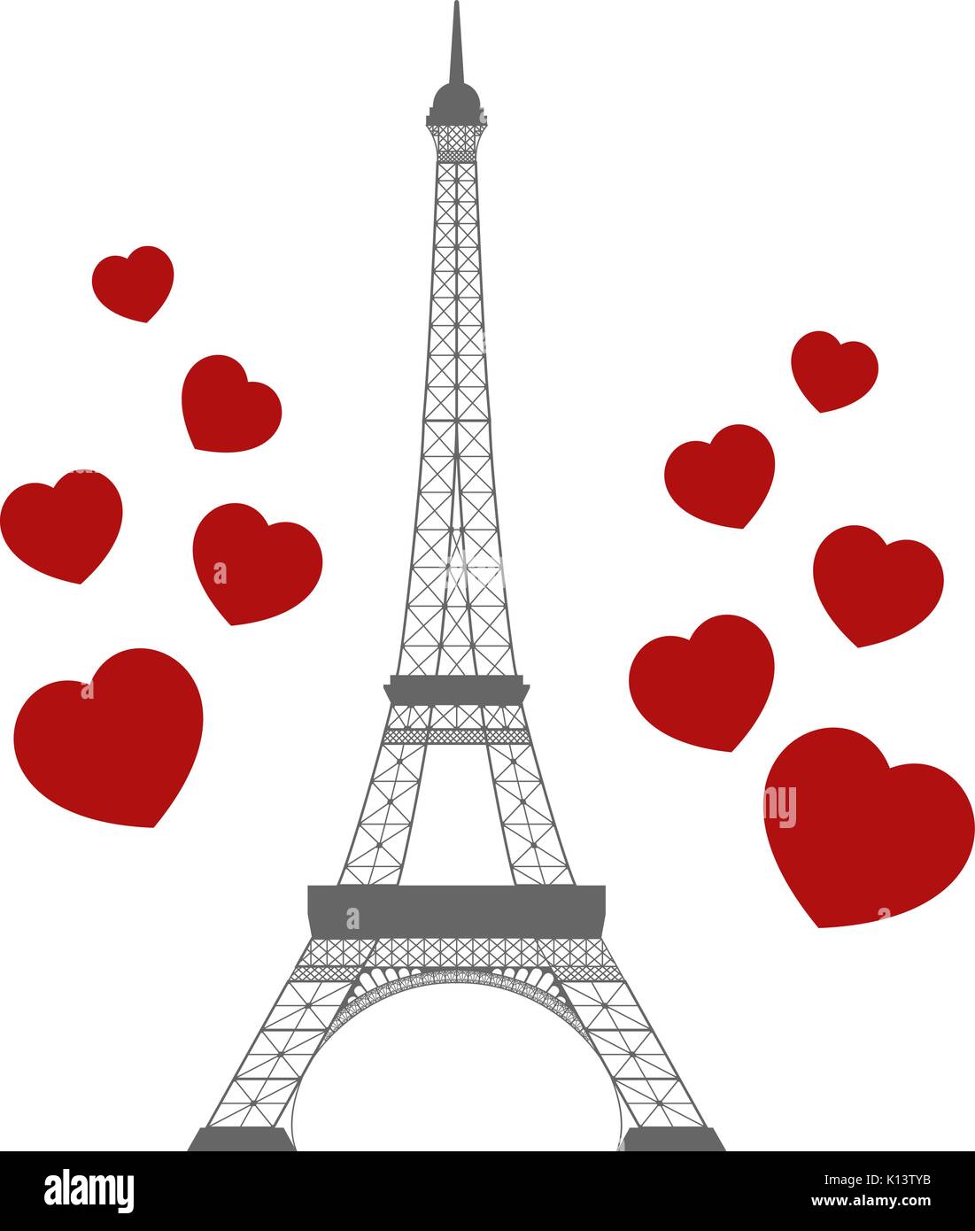 eiffel tower and hearts Stock Vector Image & Art - Alamy