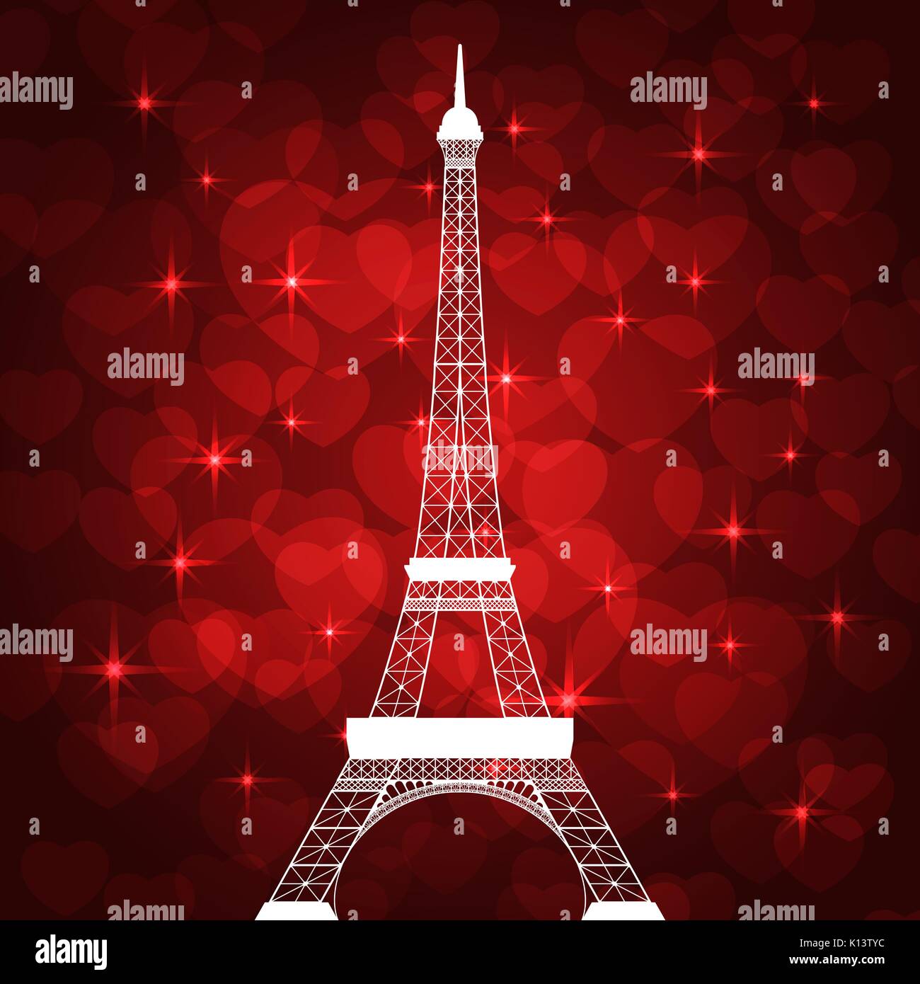 Eiffel tower love hearts Stock Vector Images - Alamy
