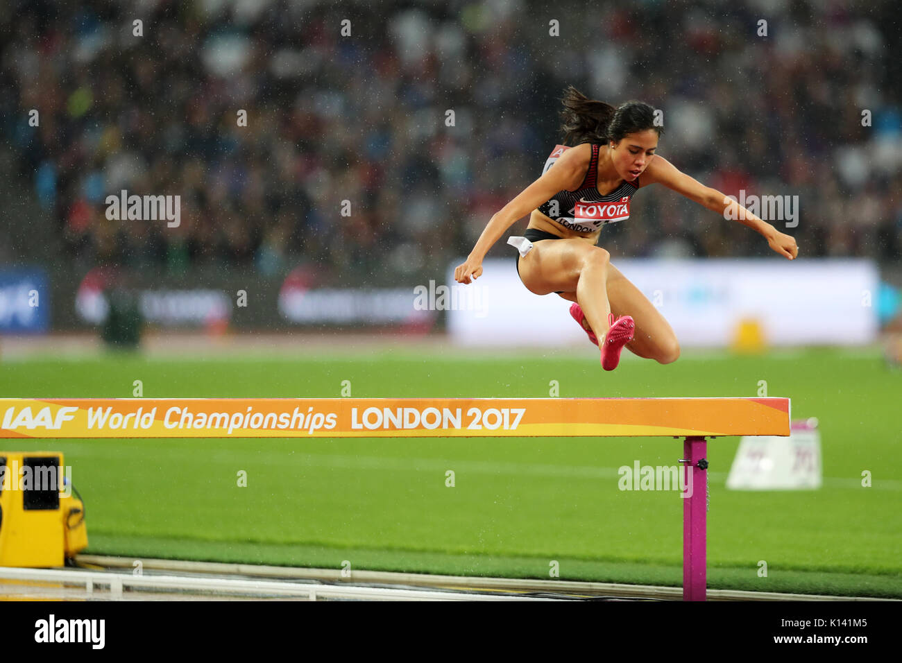 Maria BERNARD (Canada) competing in the Women's 3000m Steeplechase Heat ...