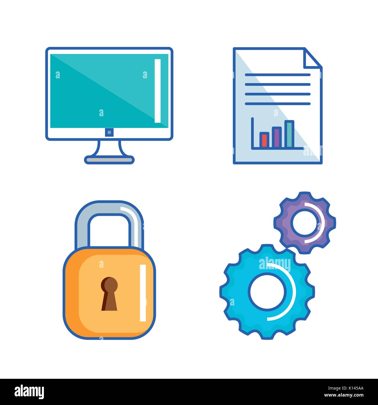 data center server interface information technology vector illustration ...