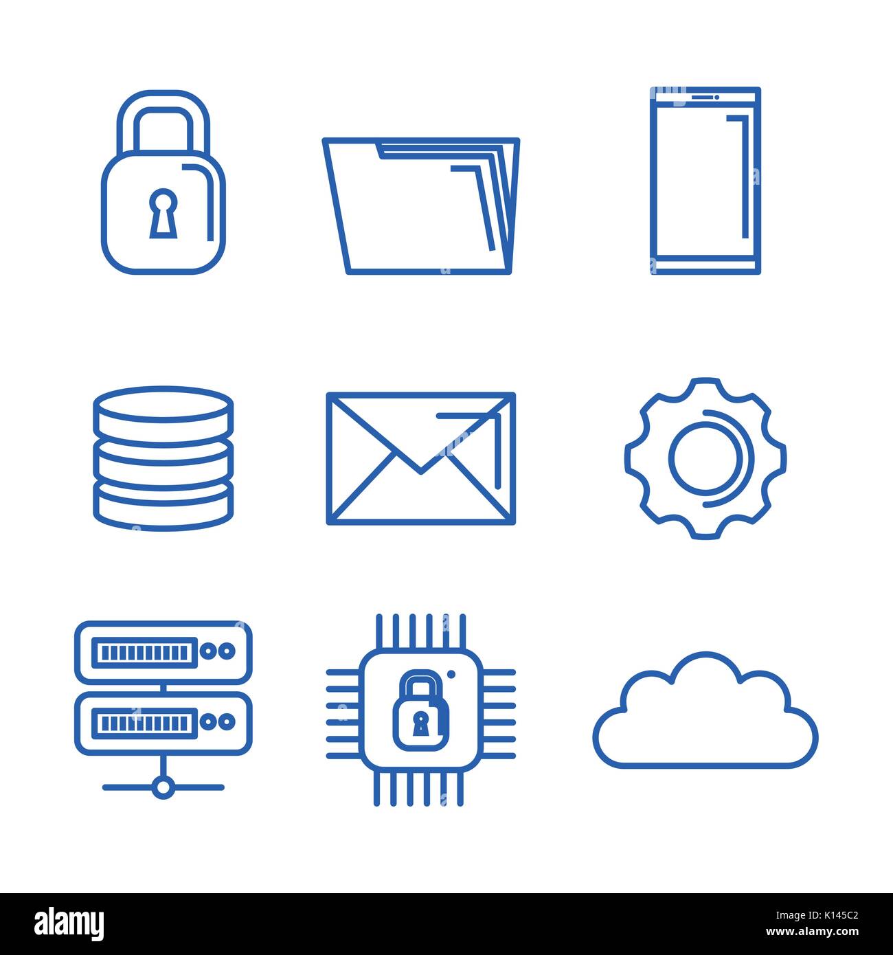 data center server interface information technology vector illustration ...