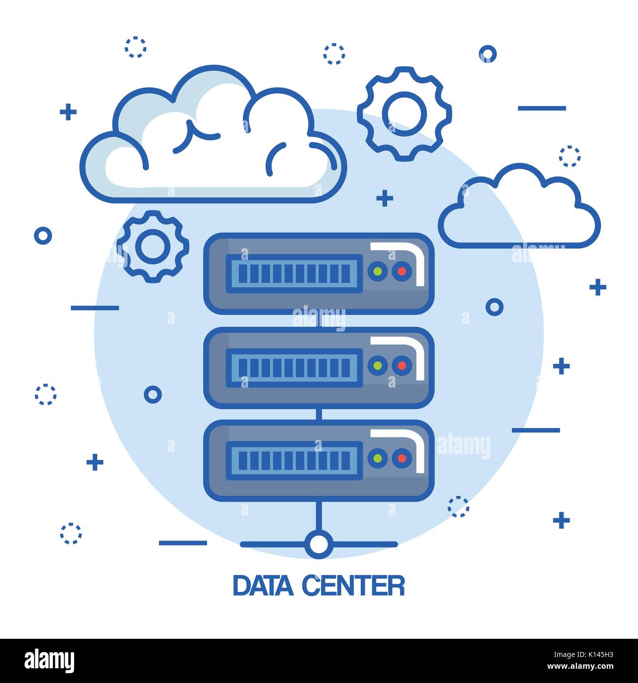 Data Center Cloud Connection Hosting Server Computer Information Vector