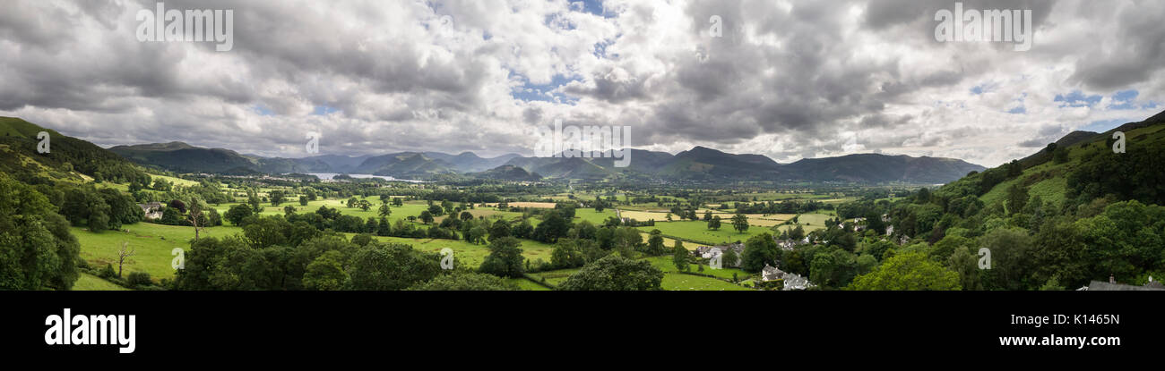 Aerial panorama of Keswick and Derwentwater Stock Photo - Alamy
