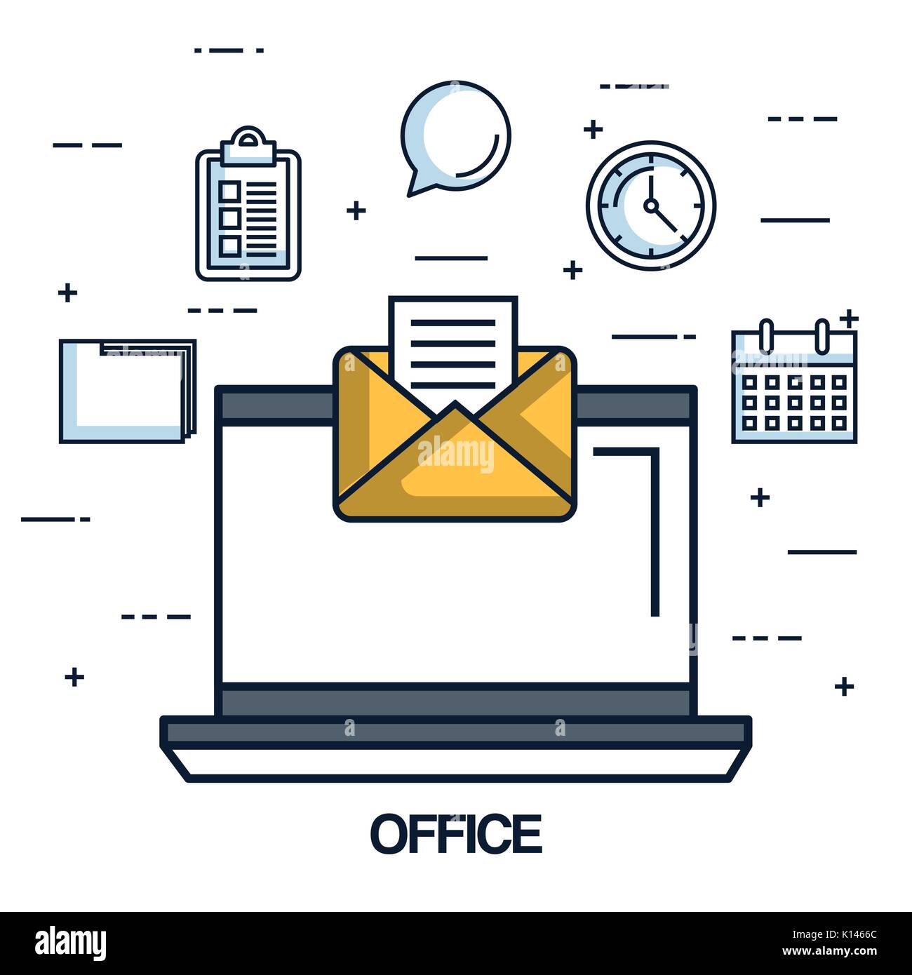 office laptop email message note work Stock Vector Image & Art - Alamy