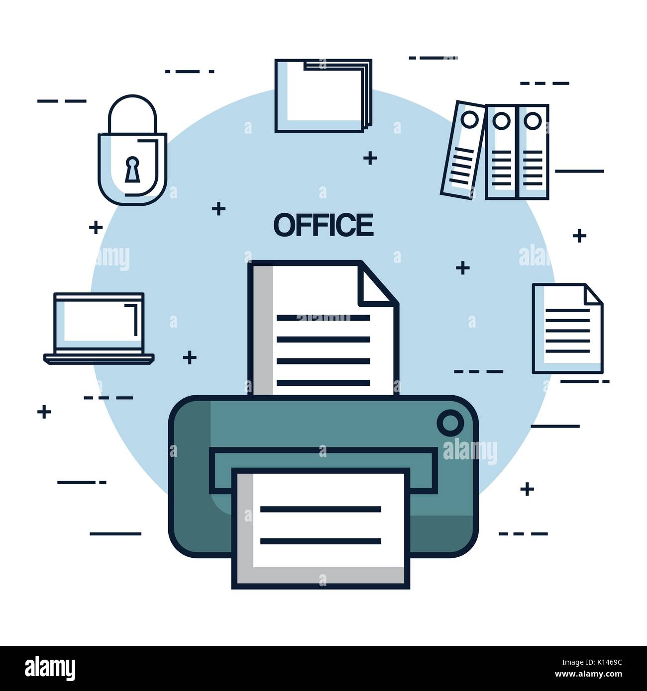 office printer paper document copy work object icon Stock Vector Image ...