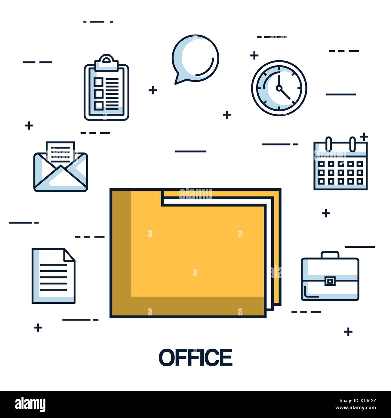 office folder file archive organization document icons Stock Vector ...