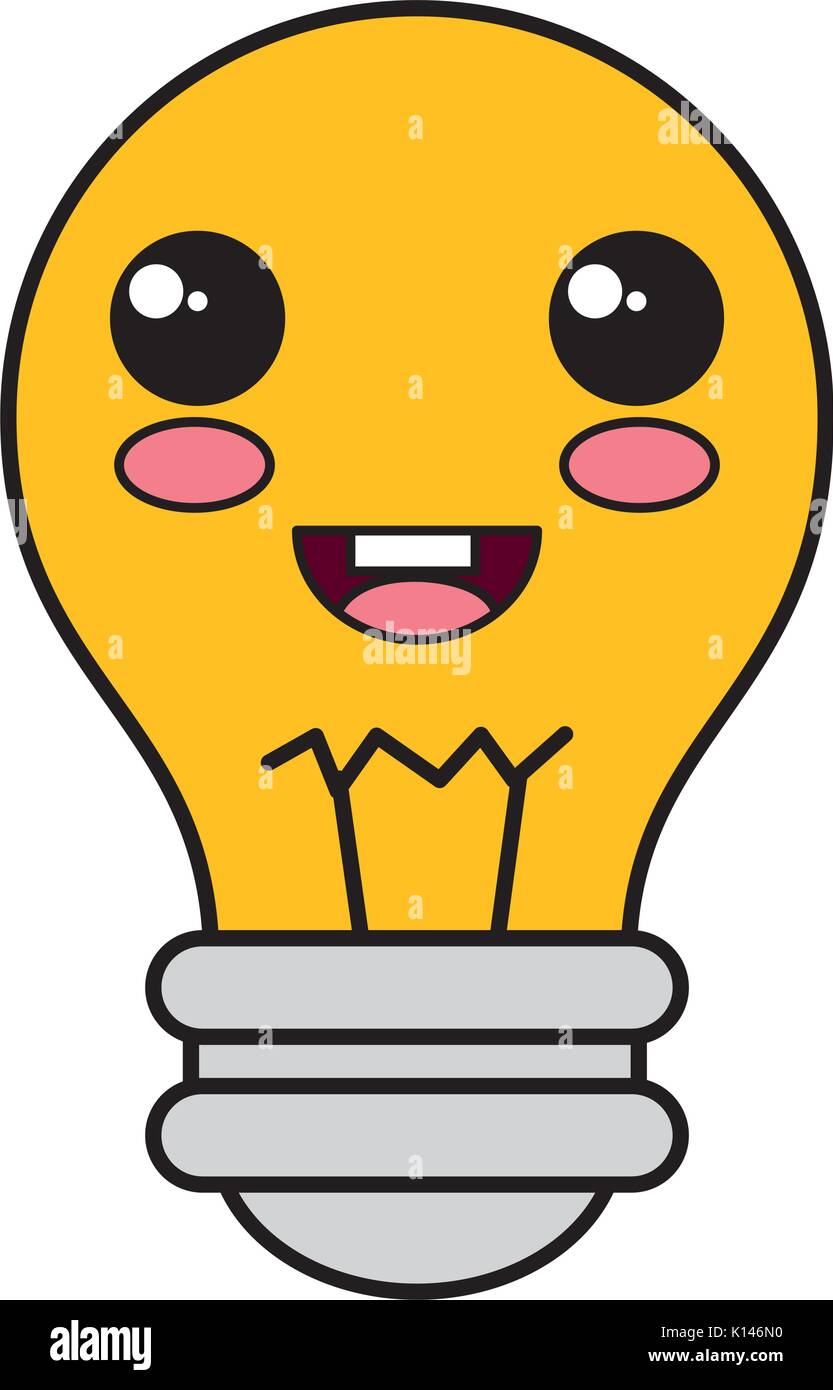 bulb light kawaii character Stock Vector Image & Art - Alamy