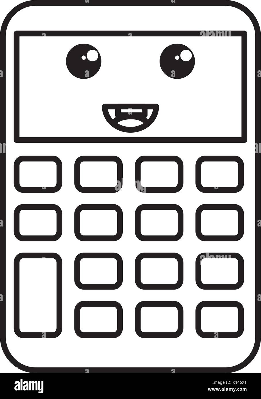 calculator math kawaii character Stock Vector Image & Art - Alamy