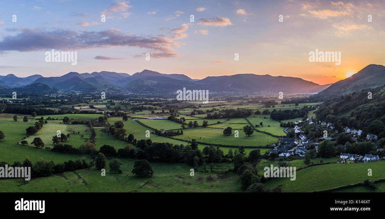 Sunsetting over Keswick, Bassenthwaite and the A66 Stock Photo - Alamy