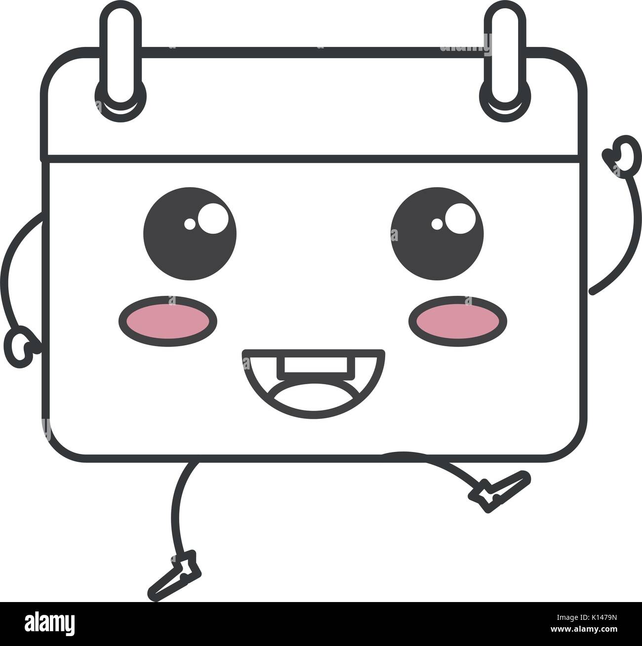 calendar reminder kawaii character Stock Vector Image & Art - Alamy