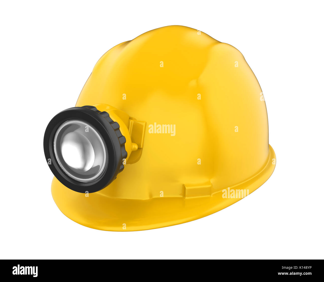 Miner Helmet with Lamp Isolated Stock Photo - Alamy