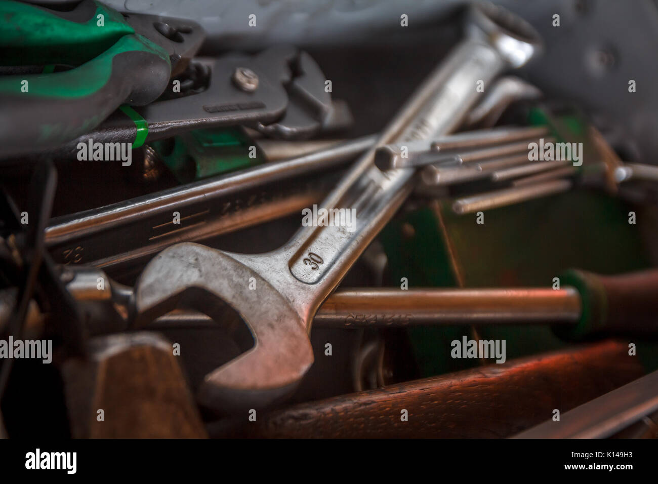 Tools and wrenches Stock Photo - Alamy