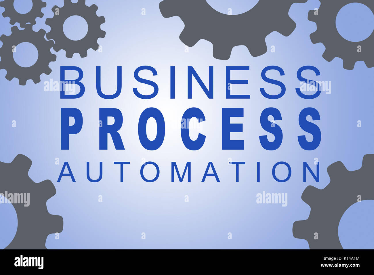 BUSINESS PROCESS AUTOMATION sign concept illustration with gray gear ...
