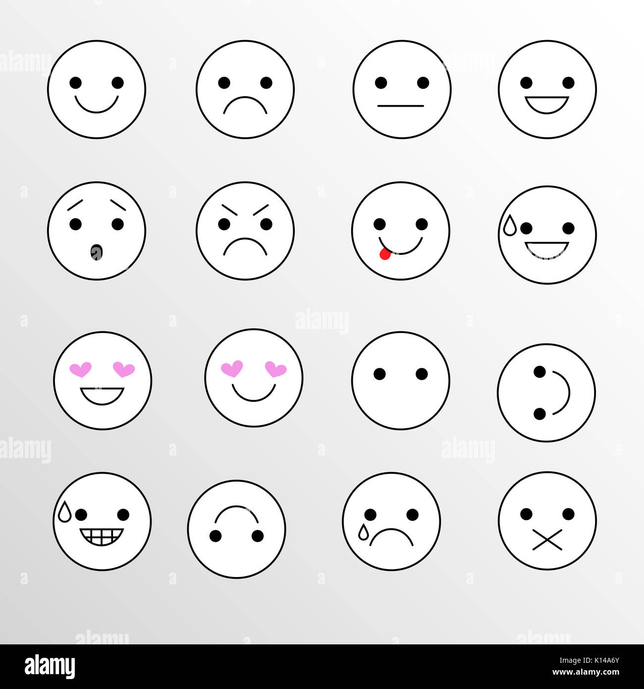 Set emoticons icons for applications and chat. Emoticons with different ...