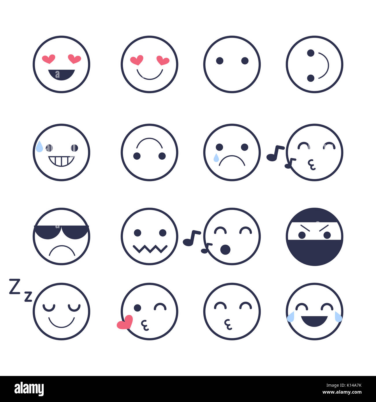 Set emoticons icons for applications and chat. Emoticons with different ...