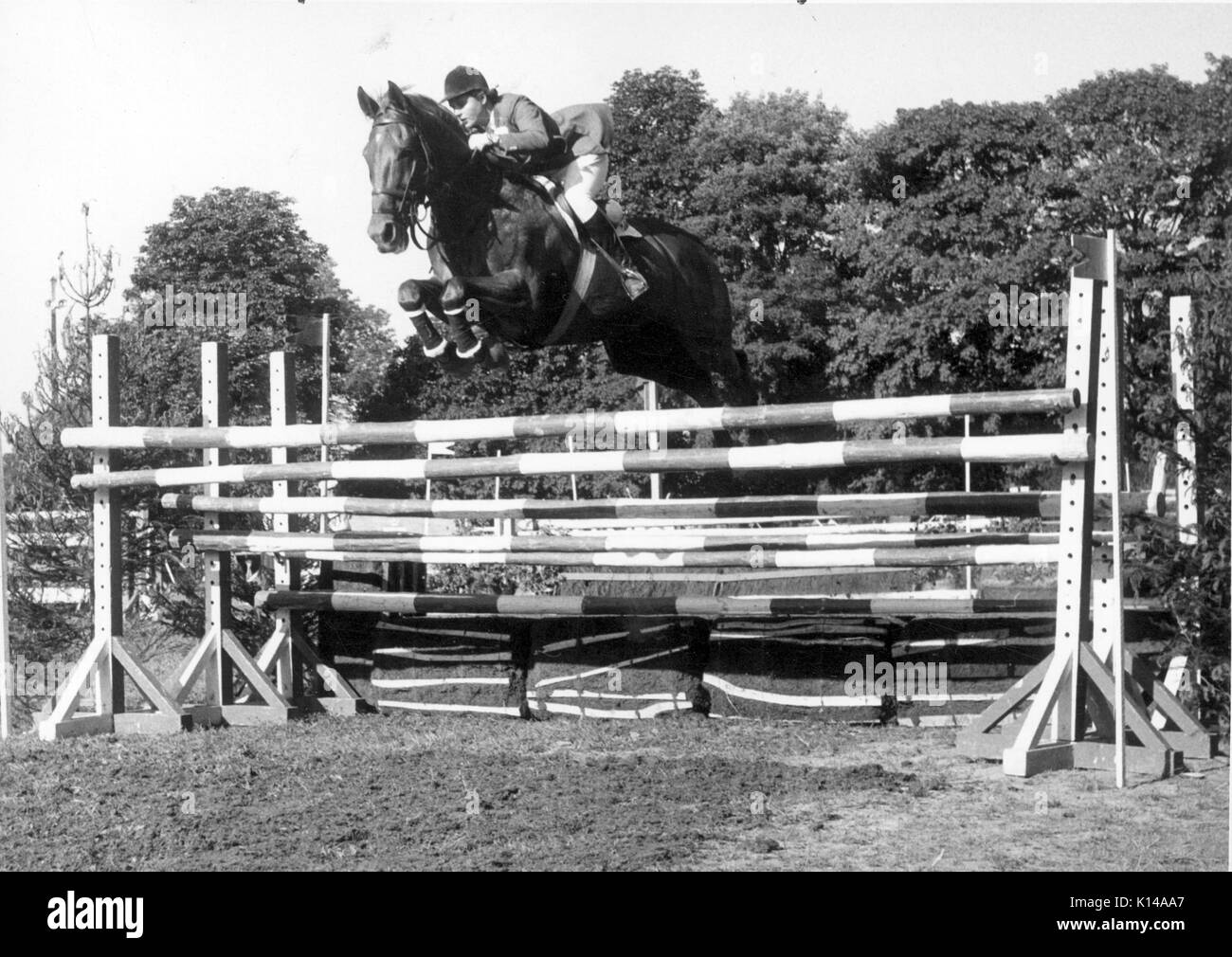 European Showjumping Championships, Spa 1957 Pat Smythe (GBR) riding ...