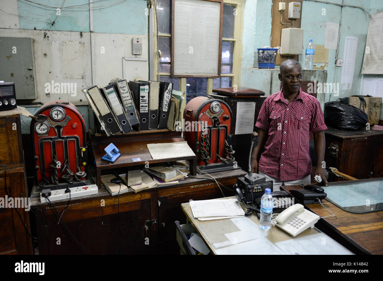 TANZANIA Dodoma, railway control center at railway station, built ...