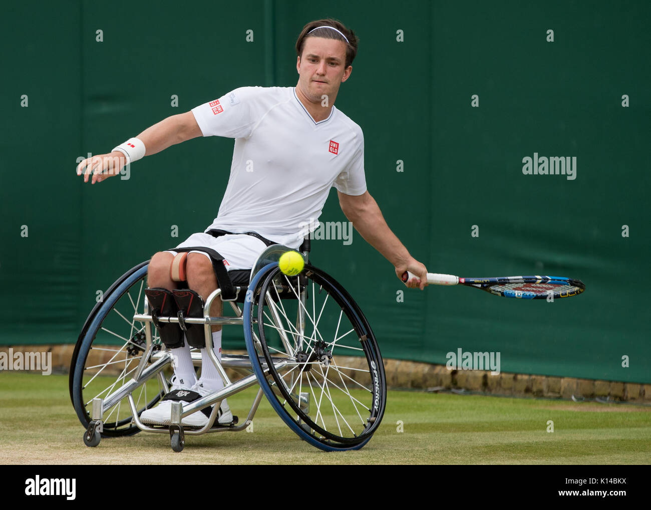 Wheelchair tennis player Gordon Reid of GB at the Gentlemen's ...