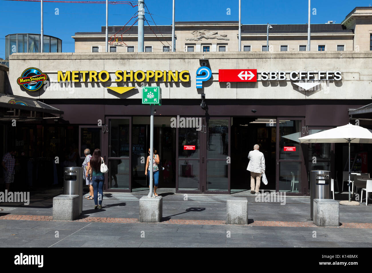 Exterior front facade door / doors and pedestrian access to platforms ...