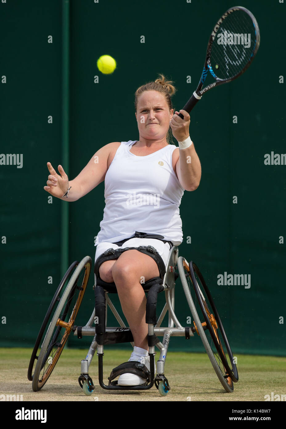 Wheelchair tennis player Aniek Van Koot of the Netherlands at the ...