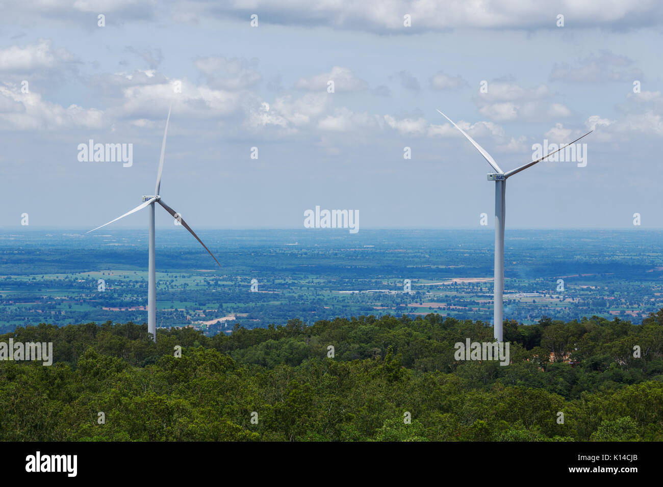 wind turbine with sky background Stock Photo - Alamy