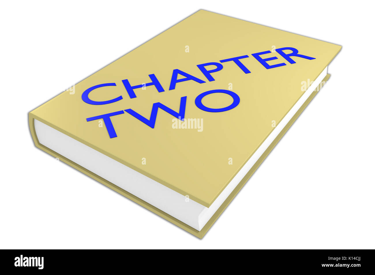 3D illustration of "CHAPTER TWO" script on a book, isolated on white ...