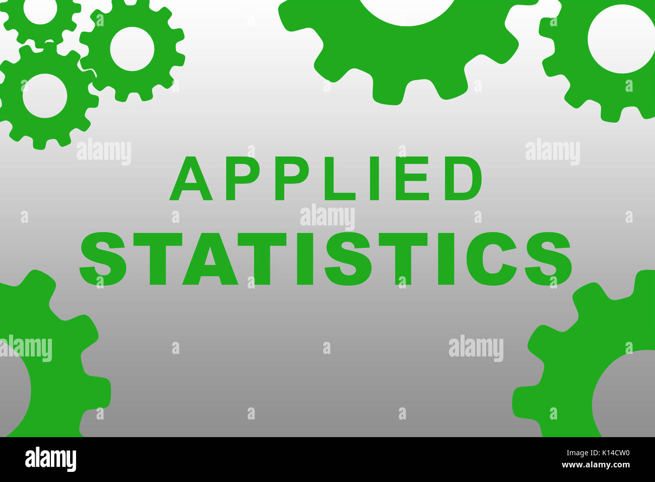 APPLIED STATISTICS sign concept illustration with green gear wheel ...