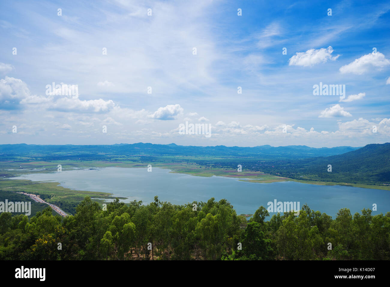 Lam Takong reservoir dam with sky, Nakhon Ratchasima, Thailand Stock ...