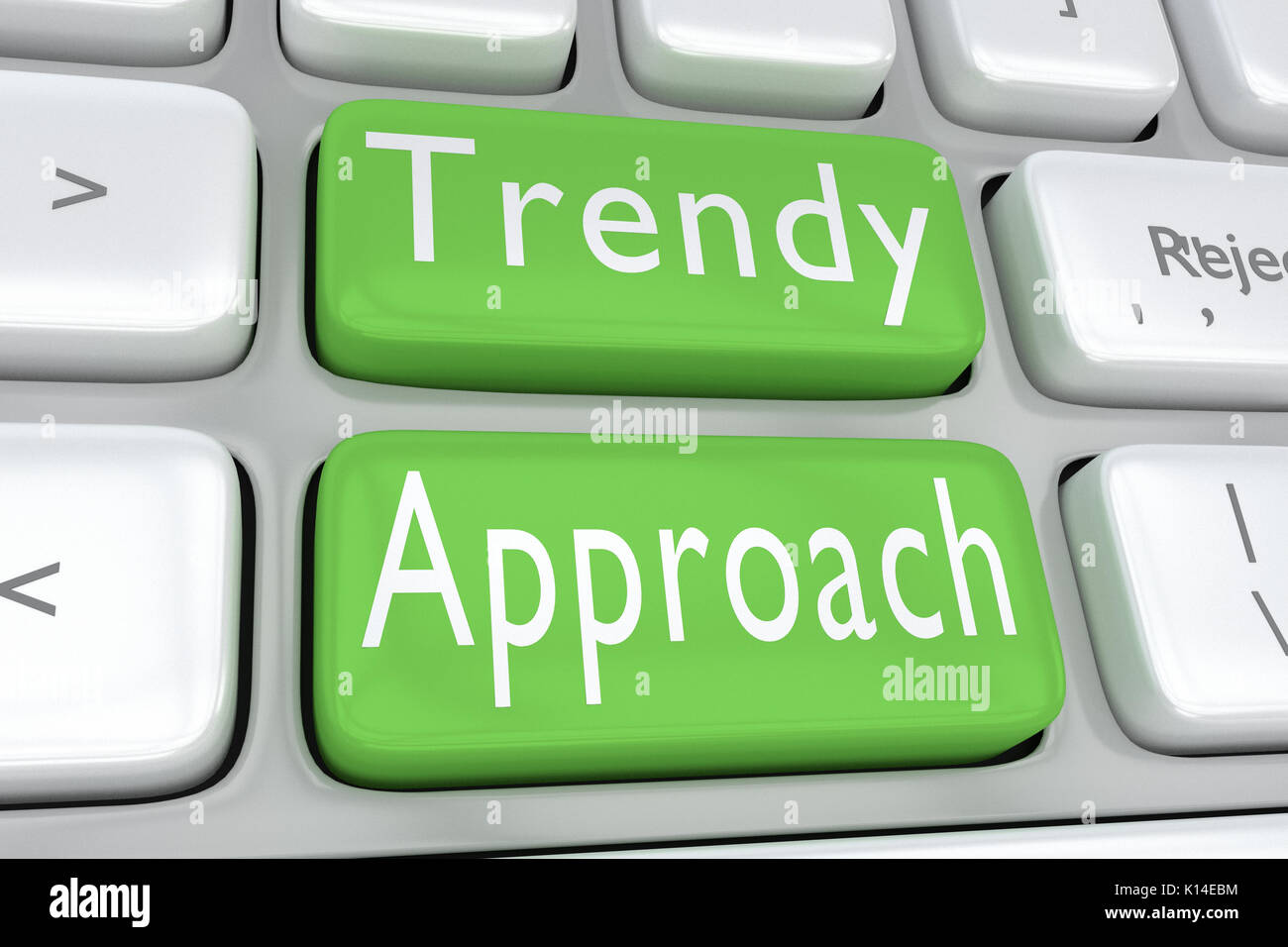 3D illustration of computer keyboard with the print "Tendiing Approach ...