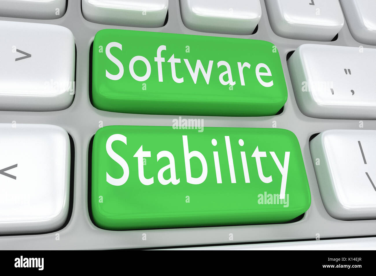 3D illustration of computer keyboard with the print "Software Stability ...