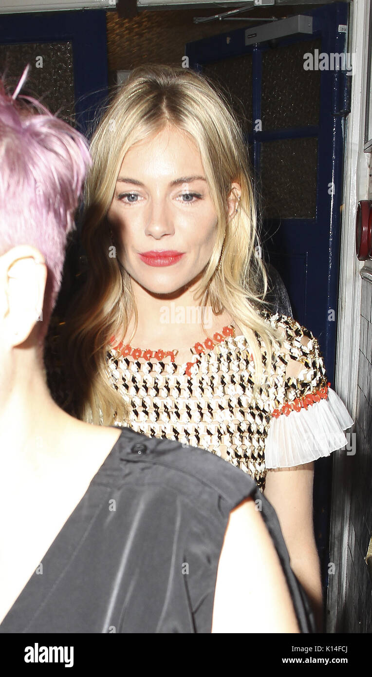 Sienna Miller Seen Leaving Apollo Theatre Featuring: Sienna Miller ...