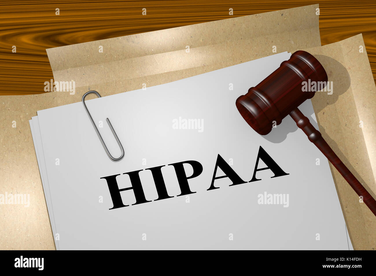 3D illustration of "HIPAA" title on legal document (Health Insurance ...