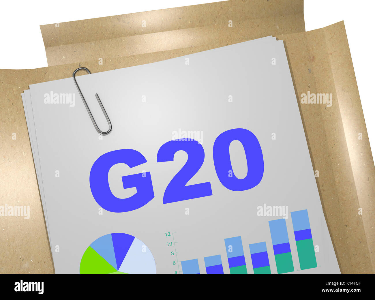 3D illustration of "G20" title on business document Stock Photo - Alamy