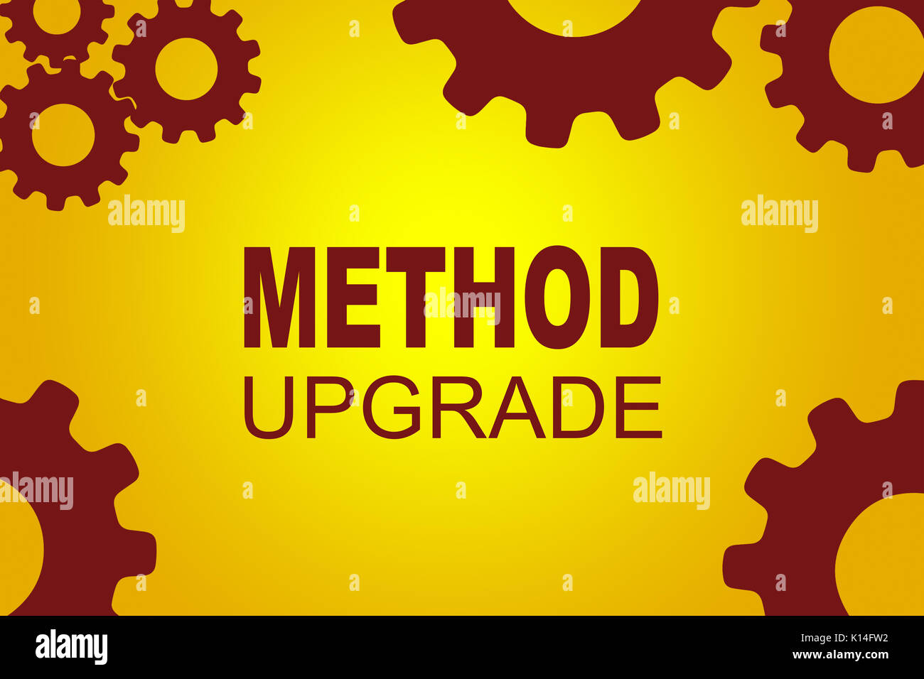 METHOD UPGRADE sign concept illustration with red gear wheel figures on ...