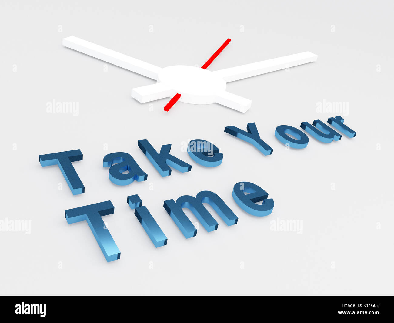 3D illustration of "Take your Time" title with a clock as a background ...