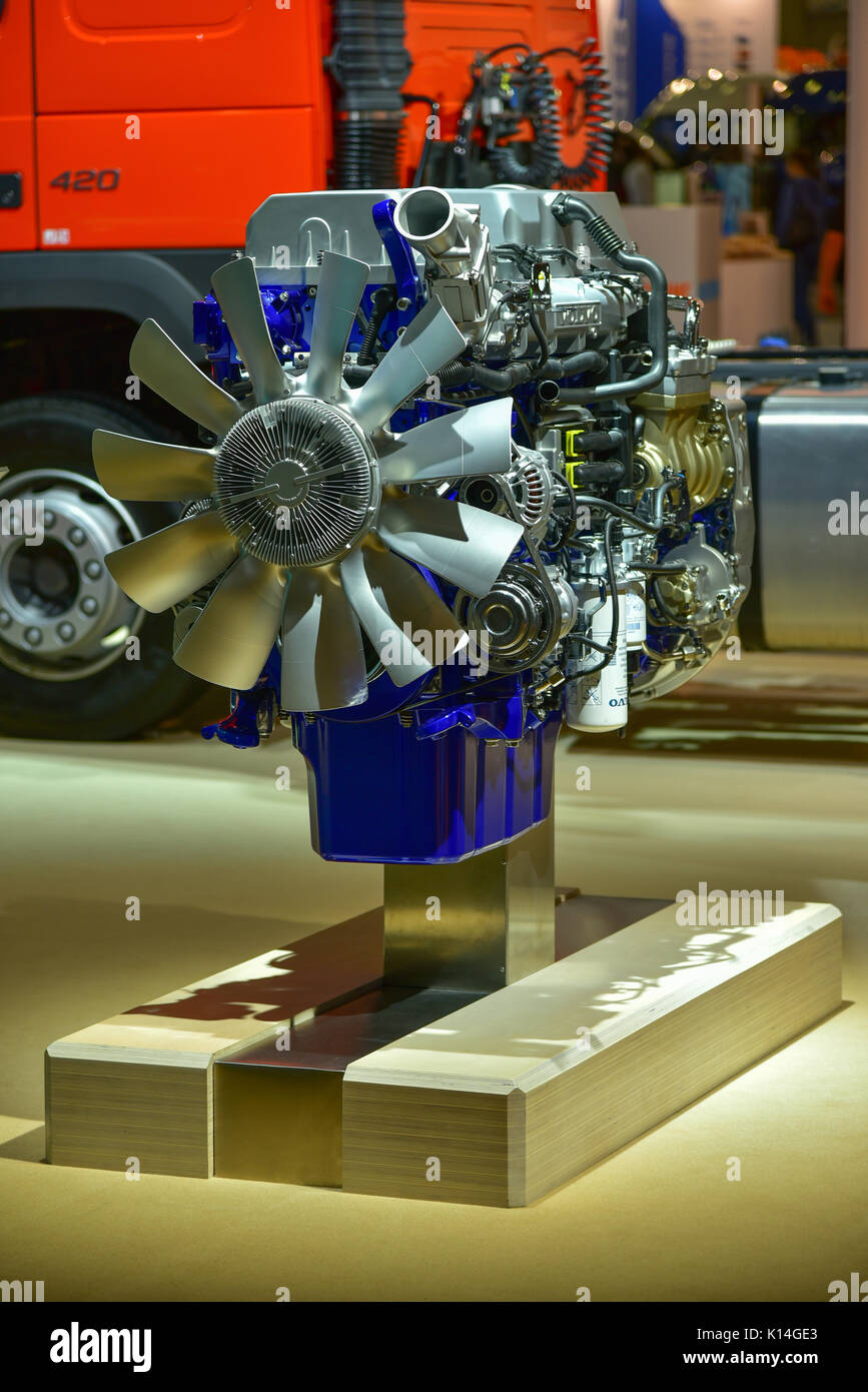 MOSCOW, RUSSIA - SEPT 8: The engine Volvo D13C is shown at the ...