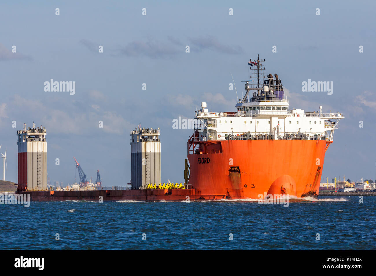 Hoek van Holland, the Netherlands - 30 July 2017: Fjord heavy lift ship ...