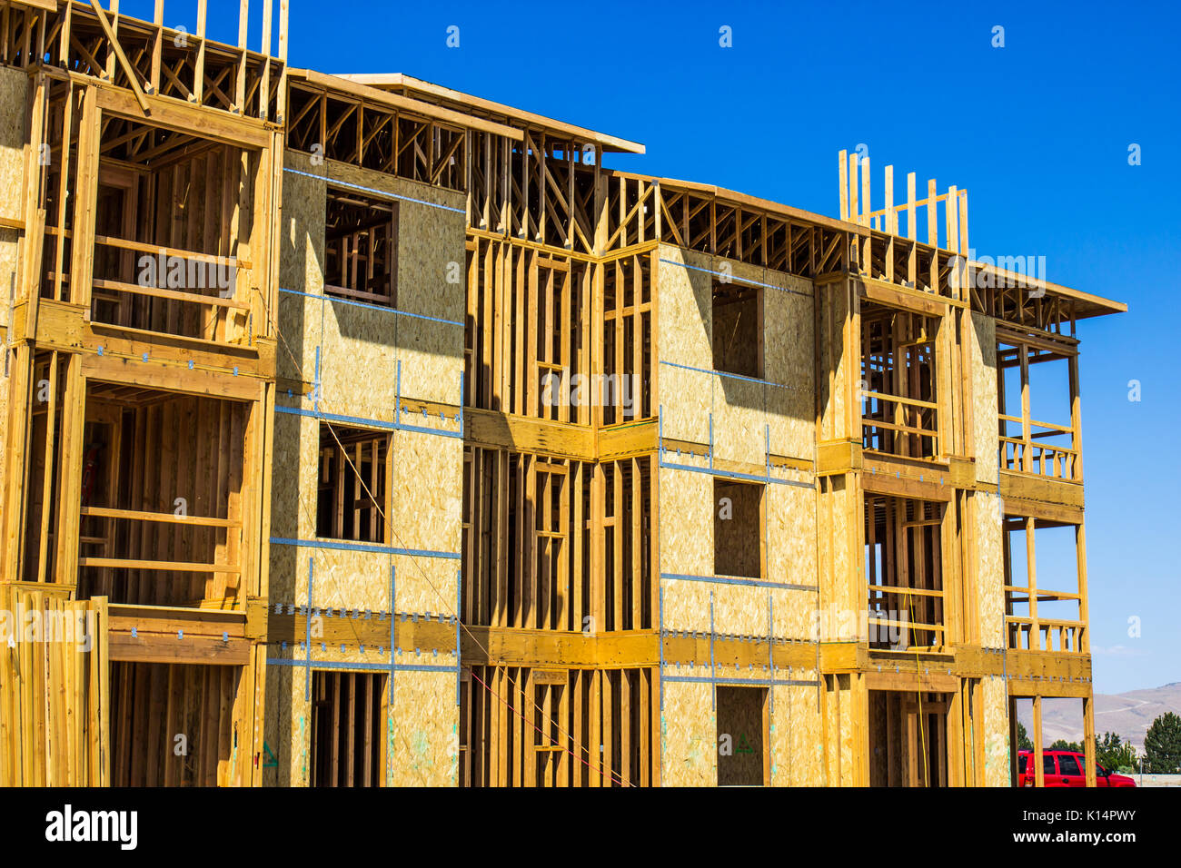 Framing On New Residential Construction Stock Photo - Alamy